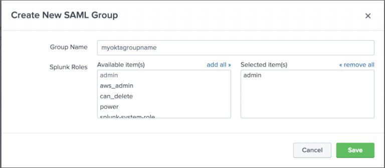 Configuring Splunk in Okta - Somerford Associates