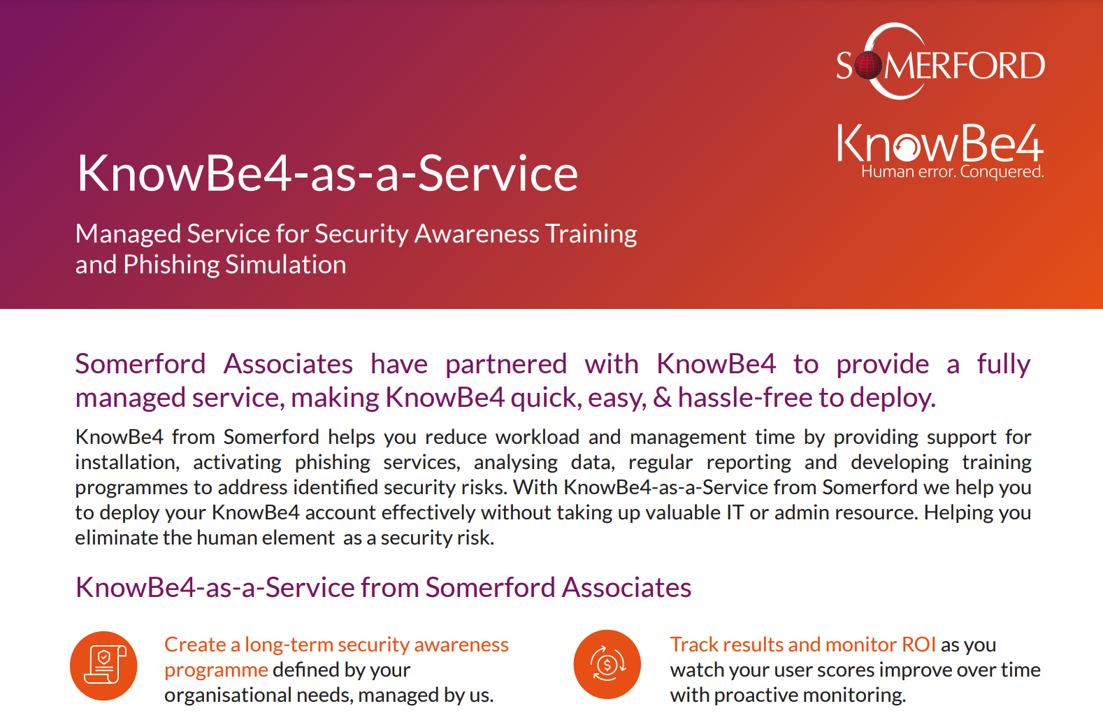 KnowBe4 Partner - Security Awareness Training - Somerford Associates